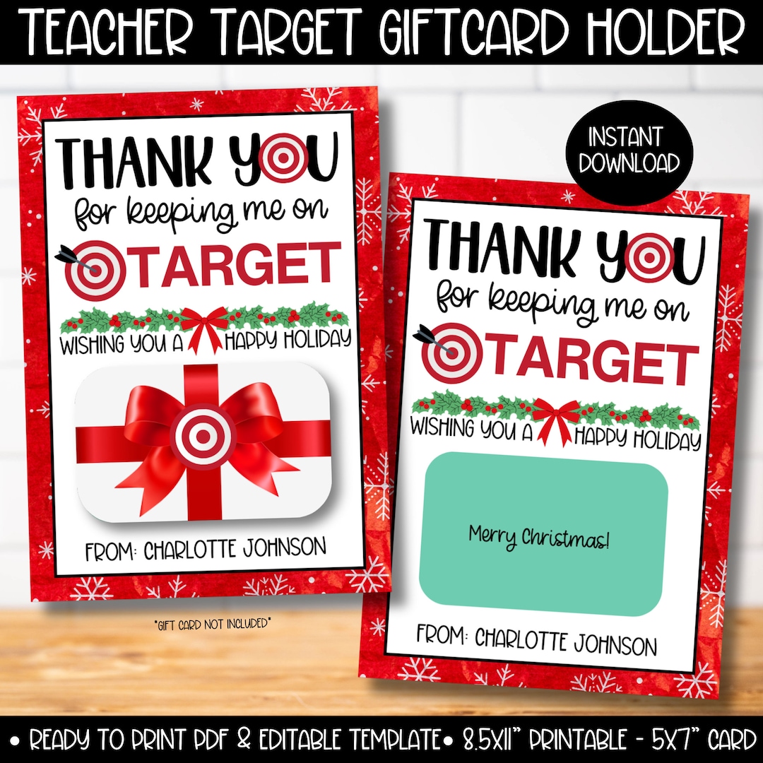 Christmas Teacher Target Gift Card Holder Bulk, PTA PTO Holiday Winter ...