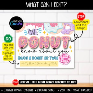 Teacher Staff Appreciation Week Donut Breakfast Sign Printable, Pop ...