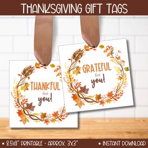 Thanksgiving Treats Gift Tags for Teacher Coworkers Hostess Printable ...