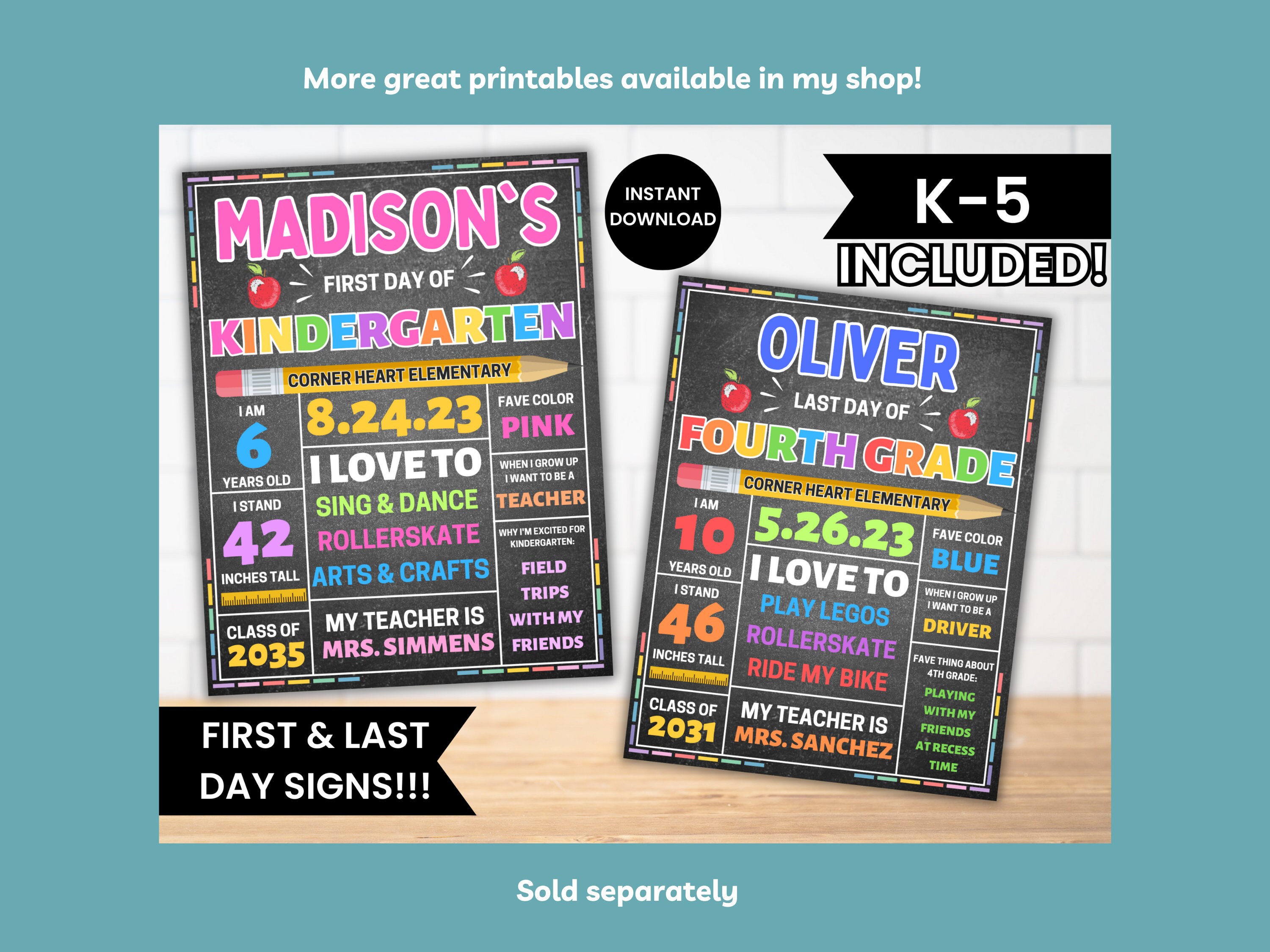 First Day of School Editable Printable Sign Canva Template - Etsy