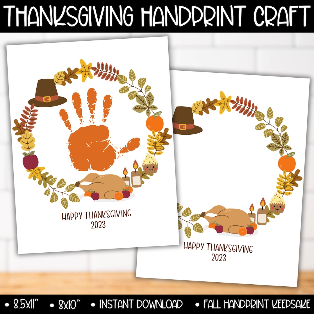 Thanksgiving Turkey Fall Handprint Footprint Printable Art Craft ...