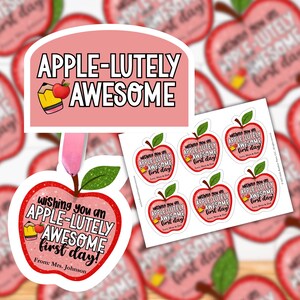 Back to School Apple Gift Tag Card for Kid, First Day Teacher Student ...