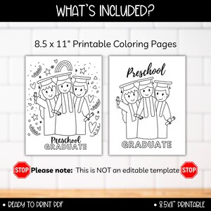 Preschool Graduation Coloring Page Activity Printable Craft, Prek TK ...