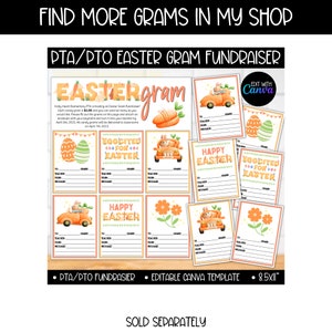PTA PTO Easter Candy Grams Template Fundraiser, Bunny Grams, Spring ...