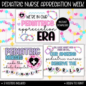 Pediatric Nurse Appreciation Week Poster Bundle, Hospital Clinic ...