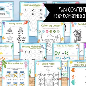 Toddler Ocean Busy Book | Preschool Curriculum ABC Math Counting ...