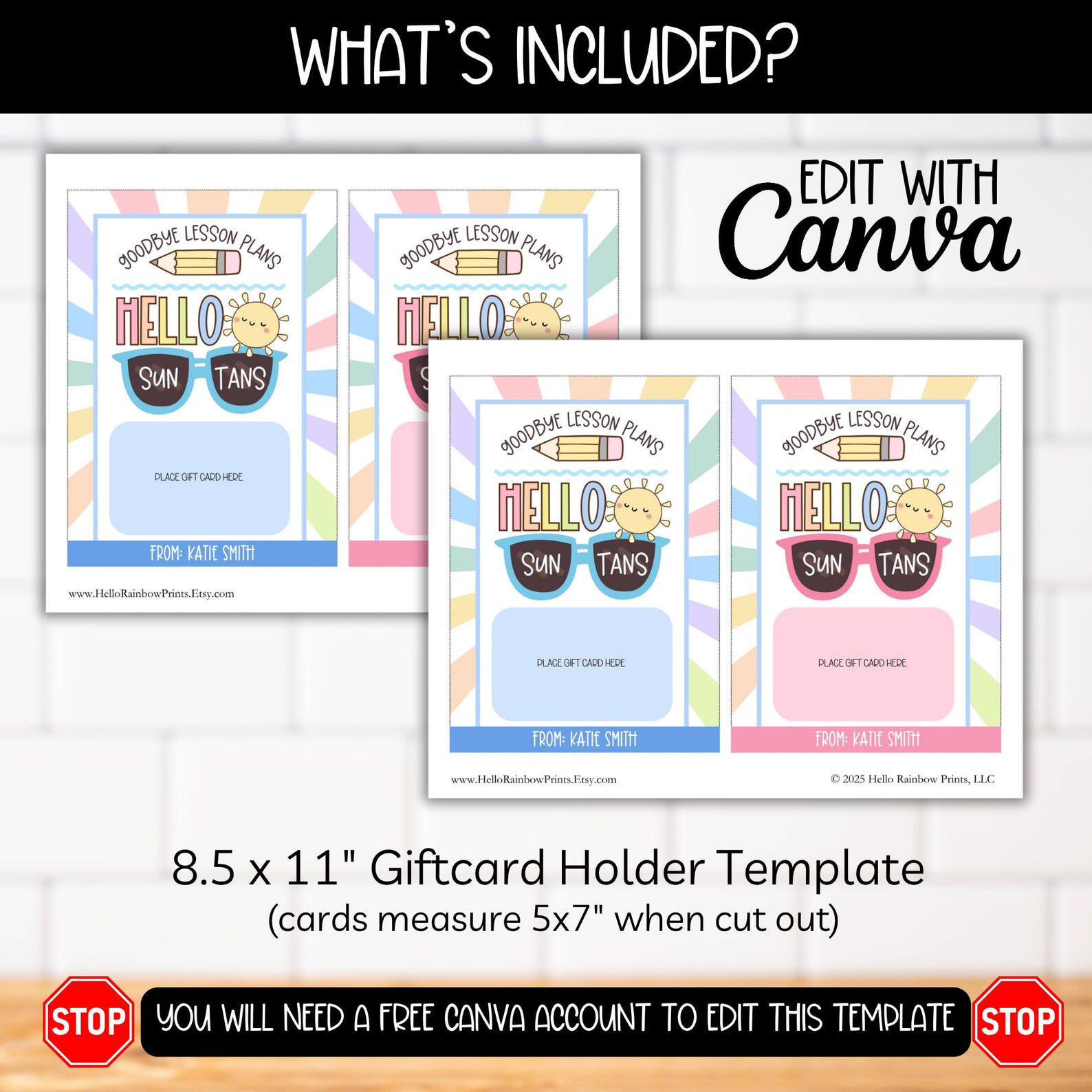 End of School Year Teacher Appreciation Goodbye Lesson Plans Gift Card ...