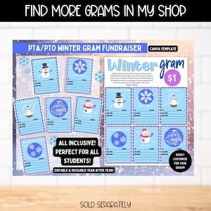 PTA PTO Inclusive Winter Grams Fundraiser Flyer Template, Classroom ...