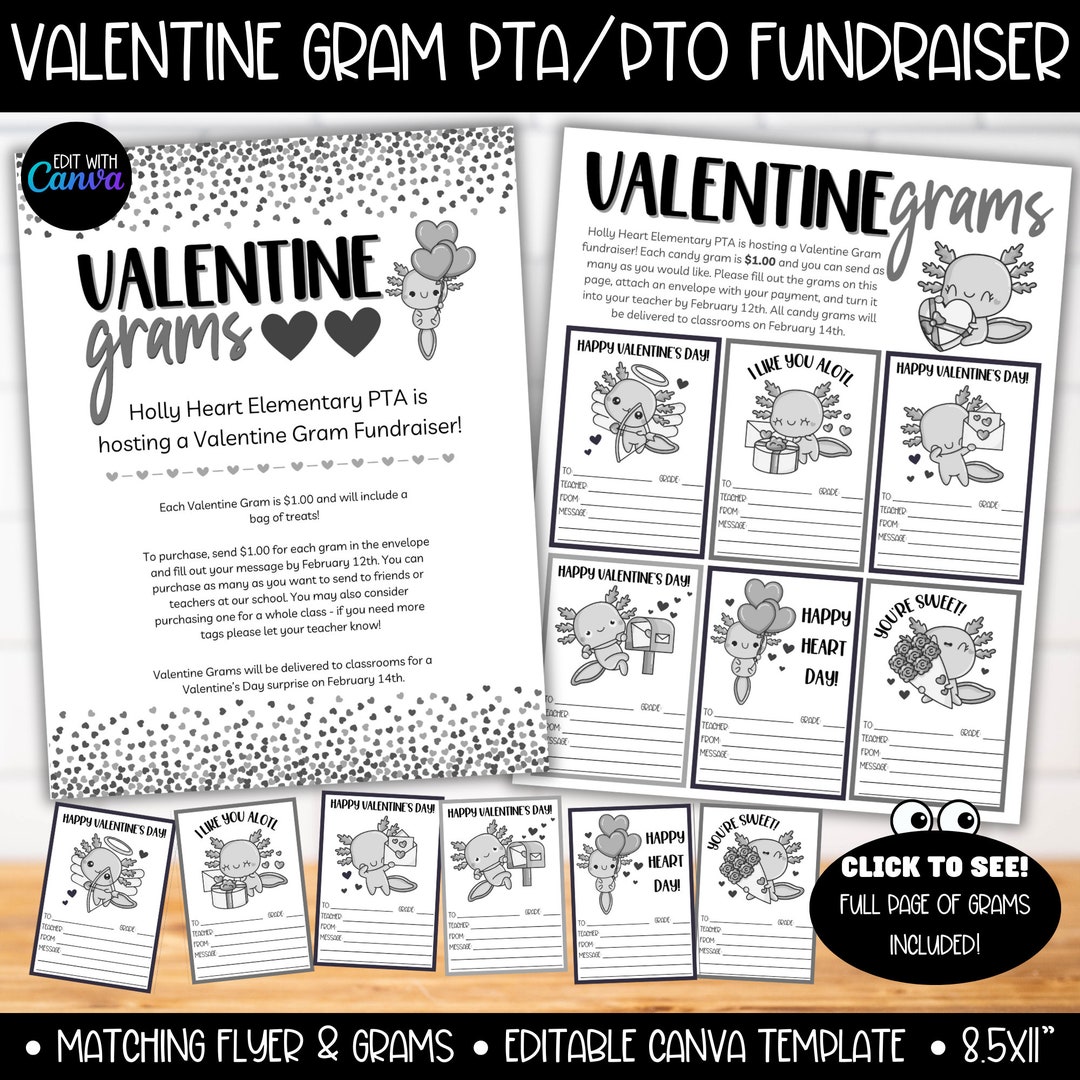 Valentine's Day Candy Lollipop Gram Tag Printable PTA PTO School ...