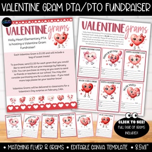 Valentine's Day Candy Gram Pink Red Heart Lollipop Editable Fundraiser ...