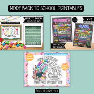 First Day of School Lunchbox Notes for Girls Boys Kindergarten First ...