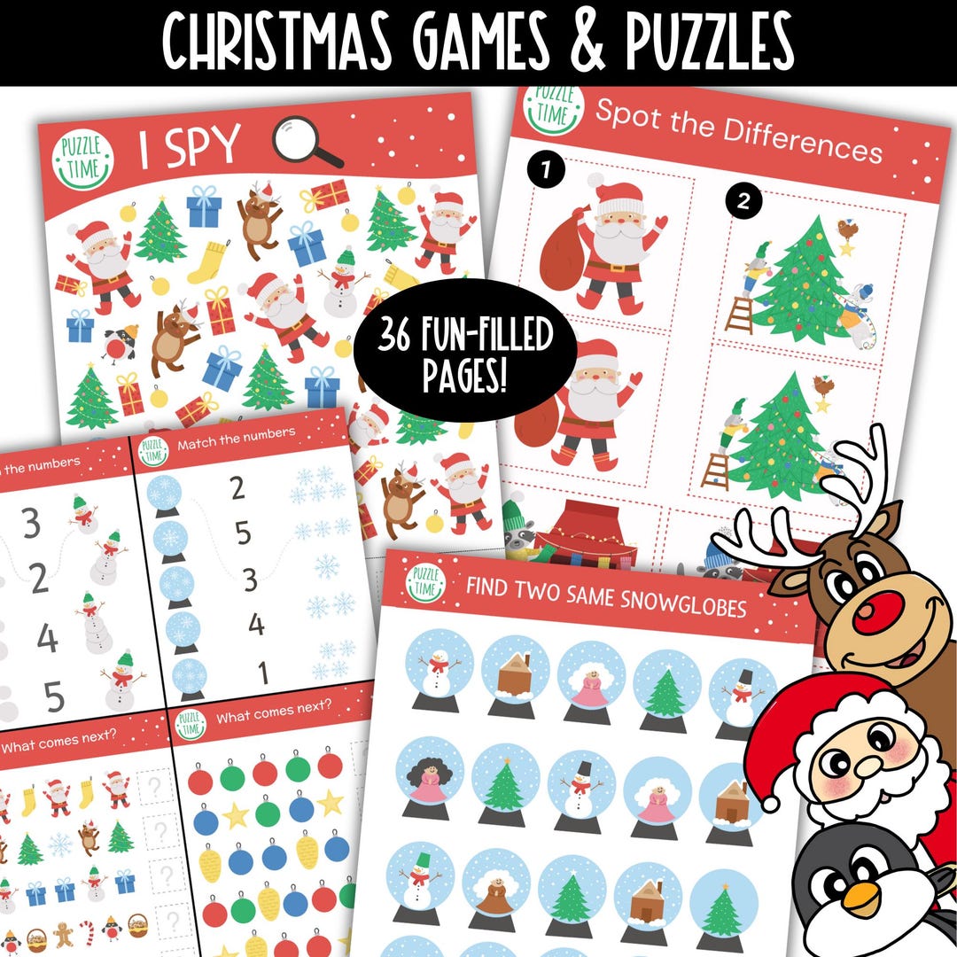 Christmas Toddler Preschool Homeschool Game Printable Bundle Activity ...