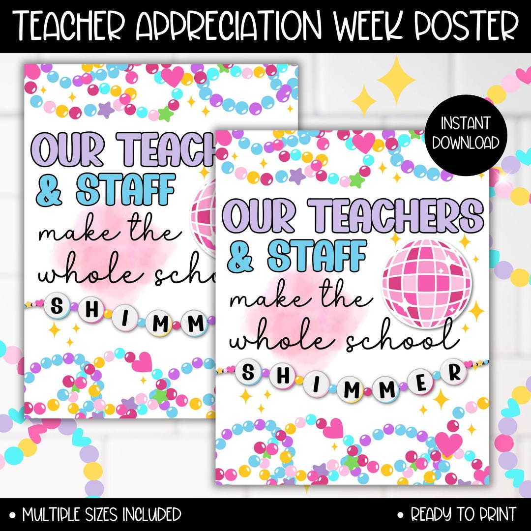 Swiftie Teacher Appreciation Week Poster Printable, School Staff ...