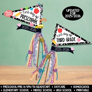 First Day of School Composition Flag Craft, Back to School 1st Day of ...