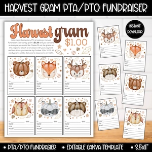 PTA PTO Thanksgiving Gram Fall Fundraiser Flyer Template, Turkey Gobble ...