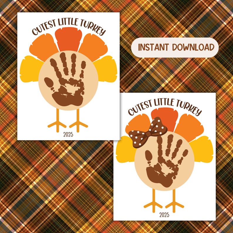 Thanksgiving Turkey Handprint Craft Printable, Little Turkey Preschool ...