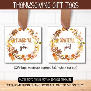 Thanksgiving Treats Gift Tags for Teacher Coworkers Hostess Printable ...