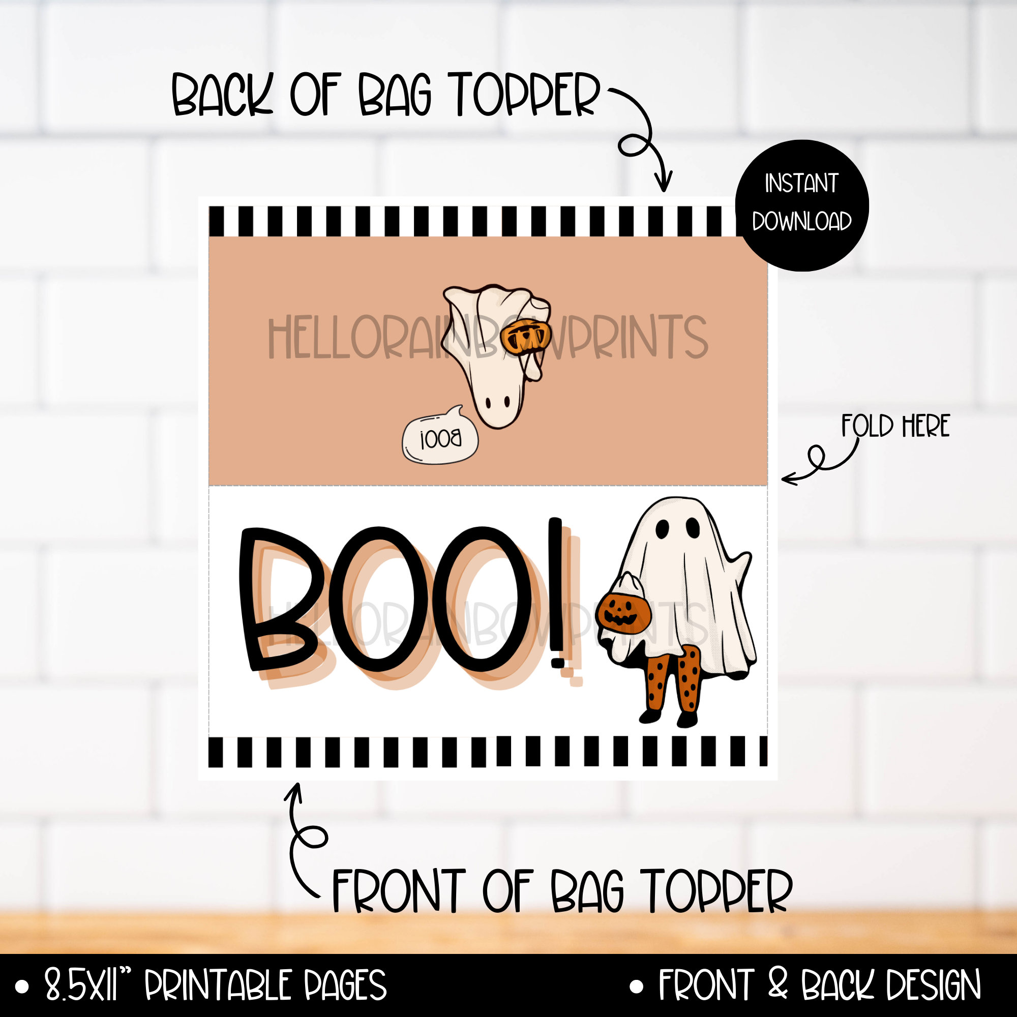 Halloween Boo Treat Bag Topper for Class Party, Halloween Cookies Treat ...