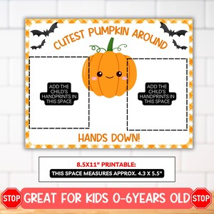 Halloween Pumpkin Handprint Craft, Autumn Crafts for Kids, Toddler ...