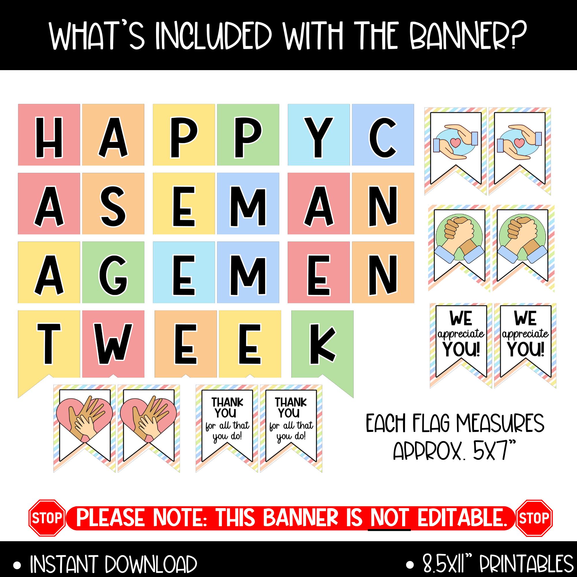 Case Manager Week Appreciation Gift Tag Banner Bundle, Case Management ...