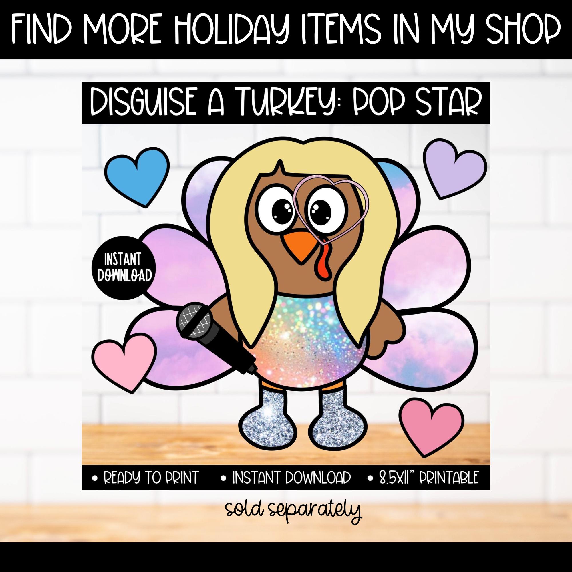 Donut Sprinkle Turkey Disguise Printable Craft Kit, Doughnut Coloring ...