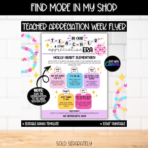 Teacher Staff Appreciation Week Pop Star Theme Poster Sign Printable ...