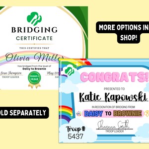 Girl Scout Bridging Certificates Girl Scout Bridging Ceremony Daisy ...
