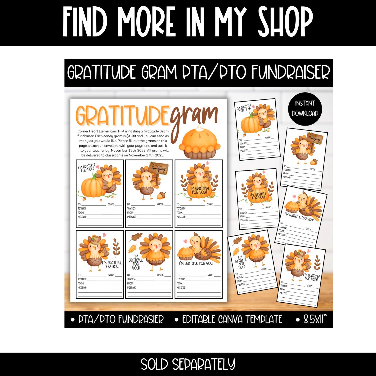 Gratitude Gram Bracelet Fundraiser Flyers Template, Grateful Era Grams ...