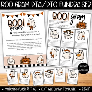 PTA PTO Boo Gram Fundraiser Flyer Template, School Fundraiser Ideas, Boo Bag Halloween Pta Pto ...