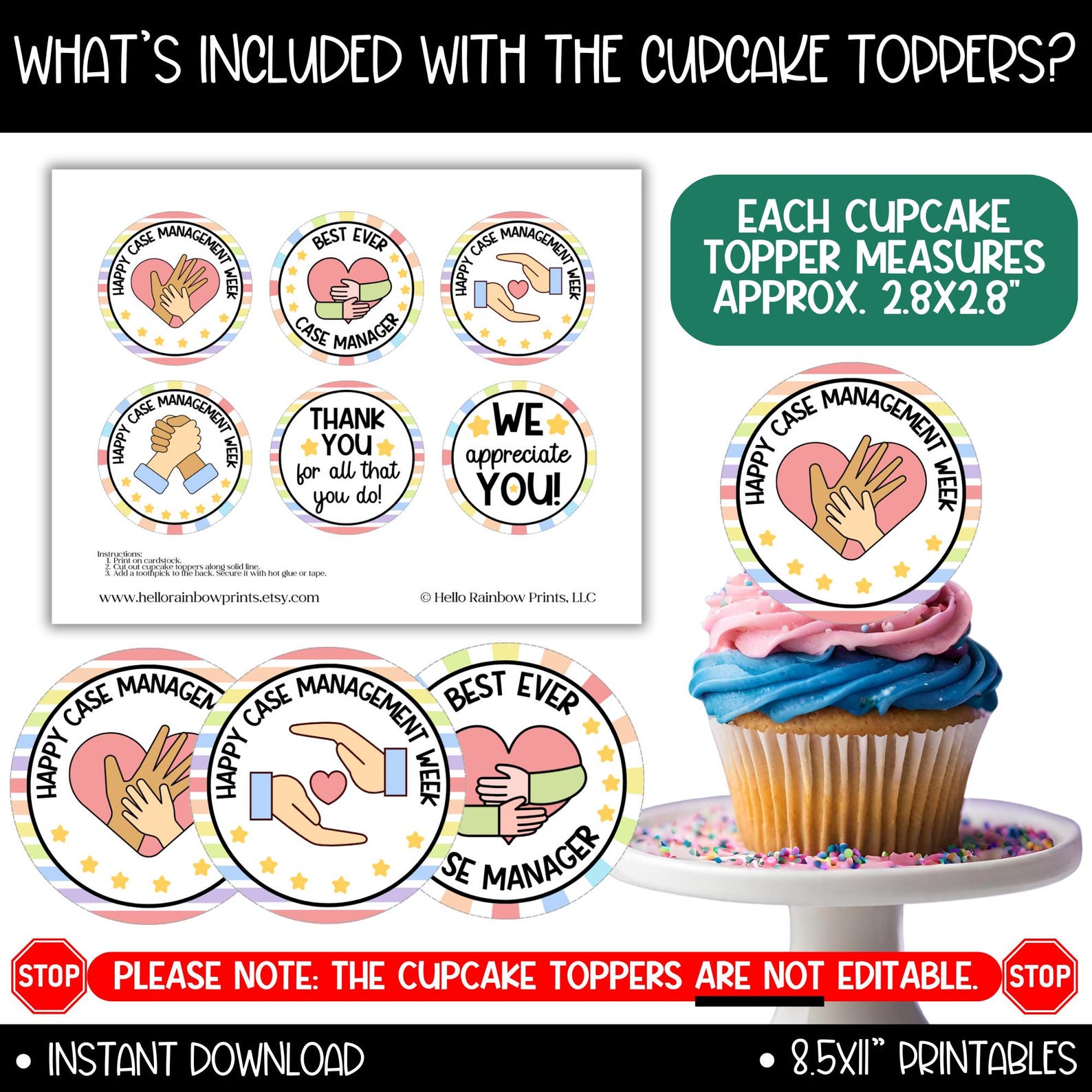 Case Manager Week Appreciation Gift Tag Banner Bundle, Case Management ...