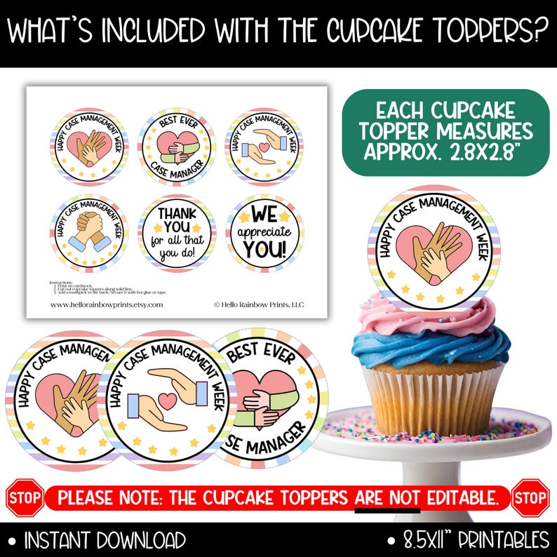 Case Manager Week Appreciation Gift Tag Banner Bundle, Case Management ...