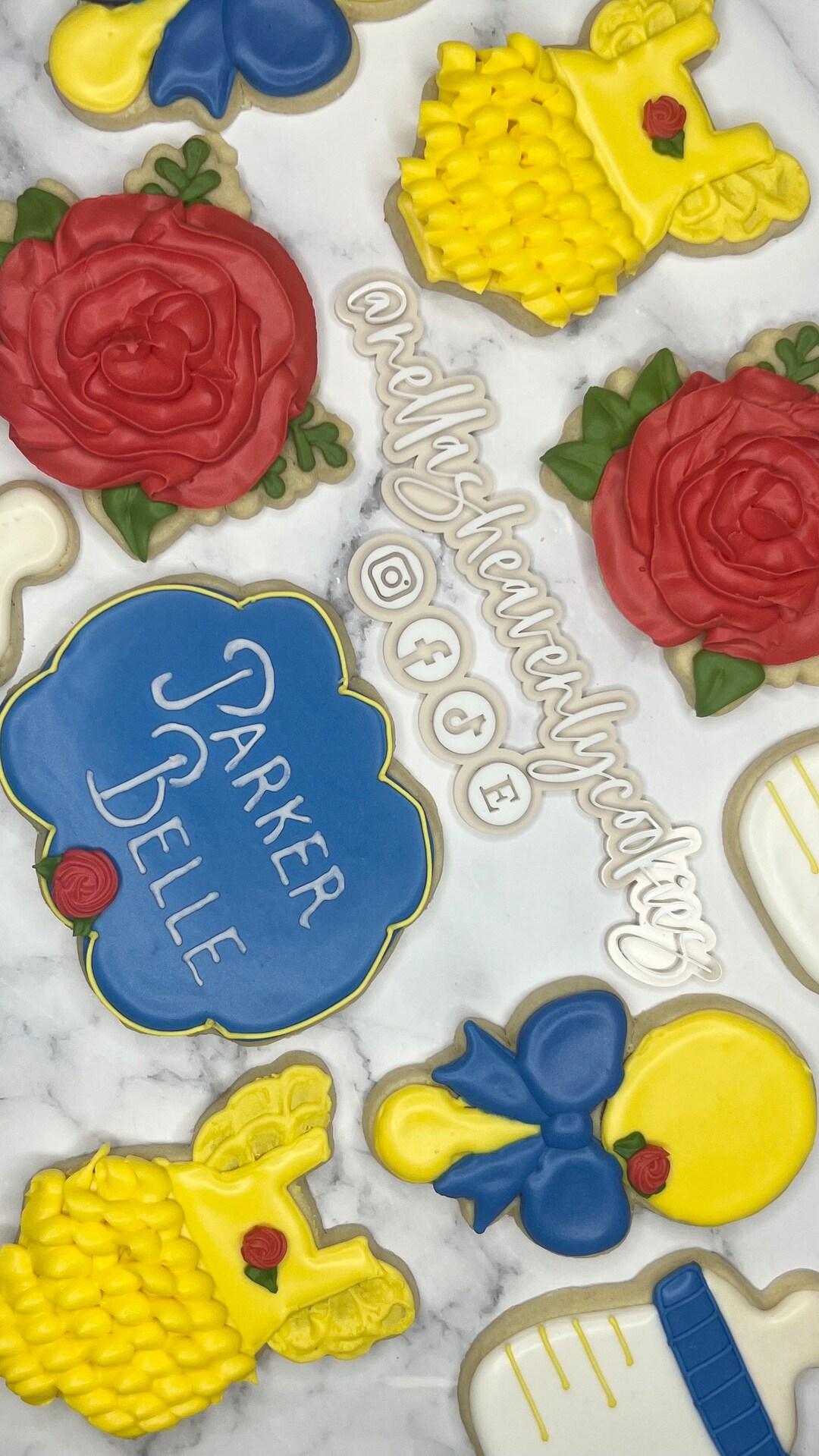 Beauty and the Beast Inspired Baby Shower Cookies, Belle Baby Cookies ...
