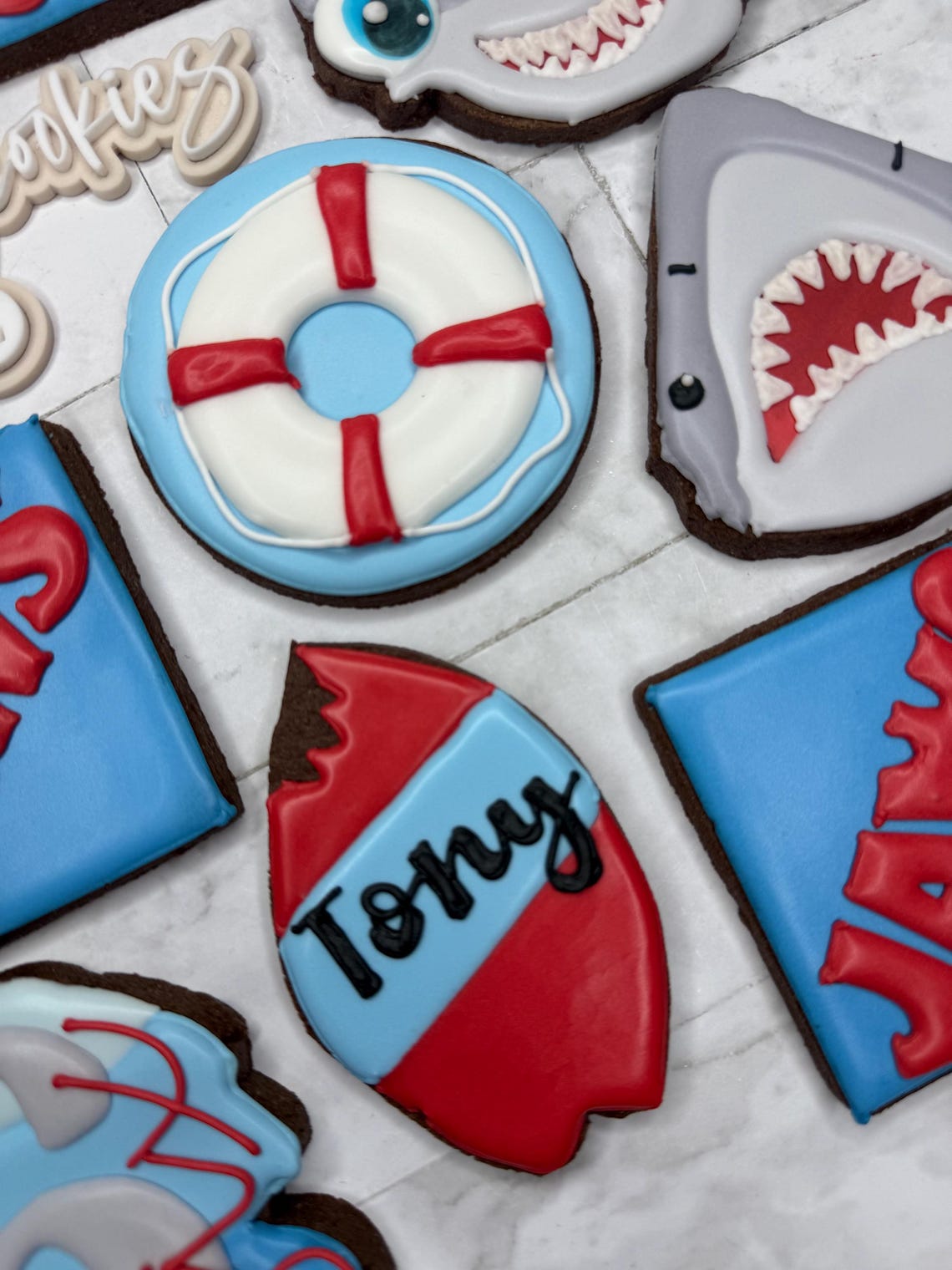 Shark Birthday Cookies, Jawsome Birthday Cookies Shark Cookies, Shark ...