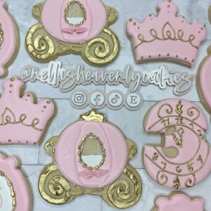 Princess Birthday Cookies, Cinderella Inspired Cookies, Birthday ...