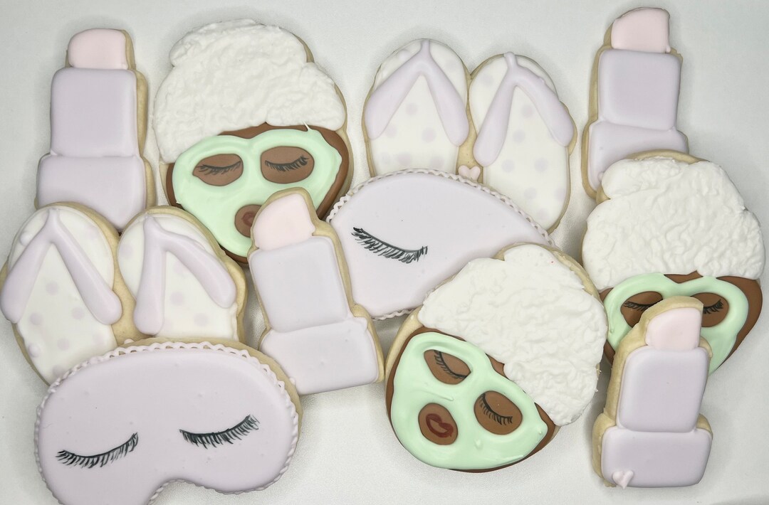 Spa Cookies, Spa Girl Cookies, Lipstick Cookies, Spa Party, Custom ...