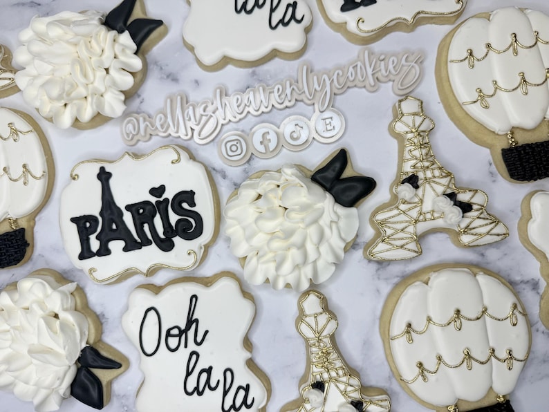 Paris Cookies, Night in France Cookies, Eiffel Tower Cookies, French ...