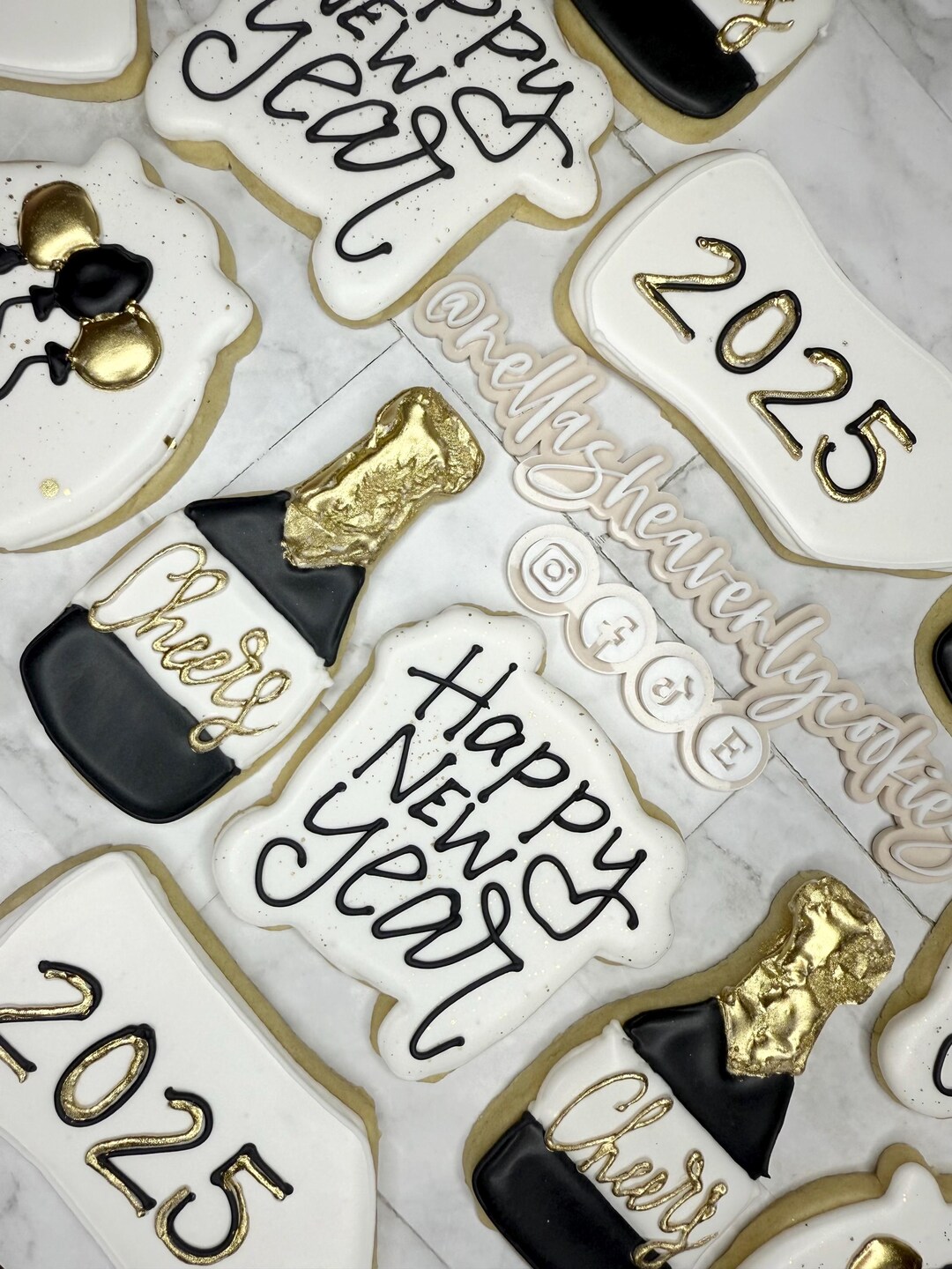 New Years Cookies, New Years Eve Cookies, Holiday Cookies, Party Favors ...