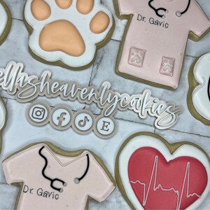 Veterinary Cookies, Vet Appreciation Cookies, Thank You Cookies, Scrub ...