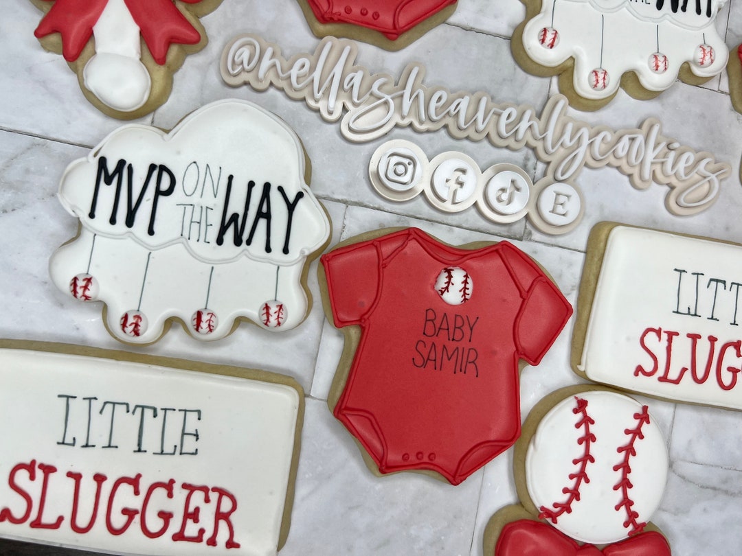 Baseball Baby Shower Cookies, Sports Baby Cookies, It's a Boy, MVP on ...