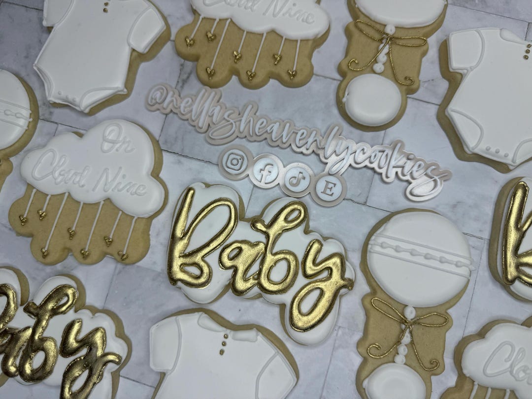 On Cloud Nine Cookies, Baby Shower Cookies, Party Favors, Custom ...