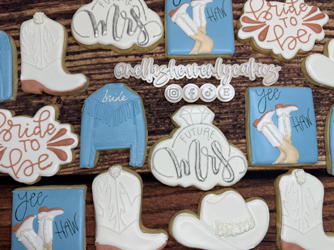 Denim and Diamonds Cookies, Bridal Shower Cookies, Bachelorette Cookies ...