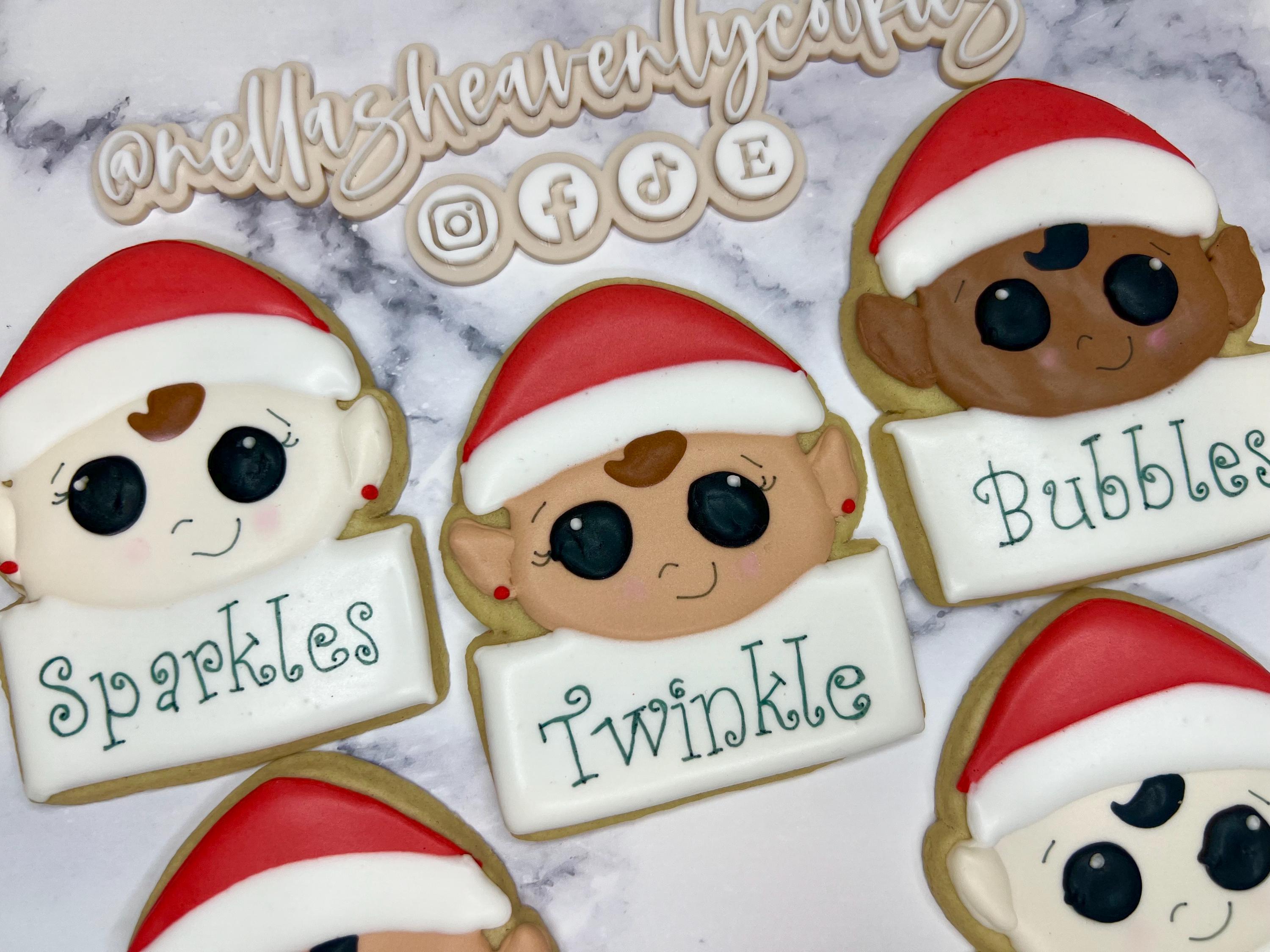 Christmas Cookies, Christmas Elf Cookies, Christmas Party Favors, Xmas ...