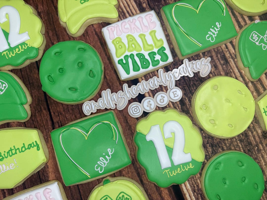 Pickleball Cookies, Pickleball Birthday Cookies, Dink and Drink Cookies ...
