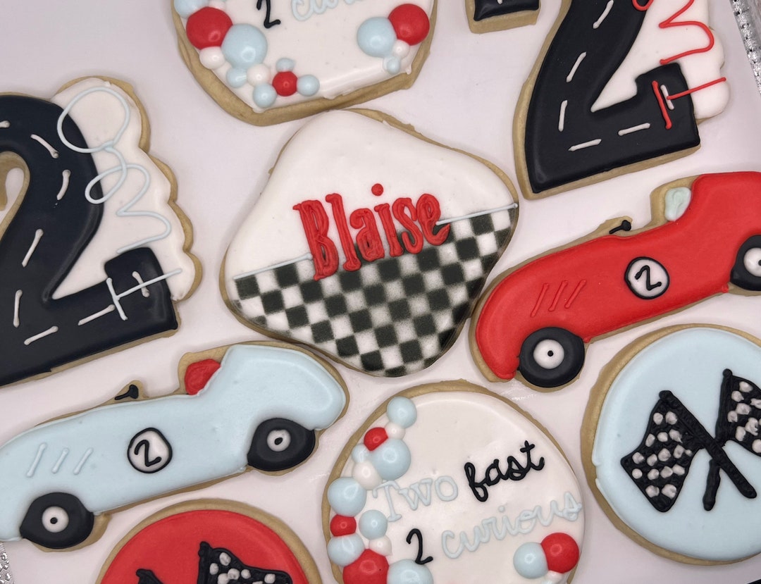 Two Fast Two Curious Cookies Car Cookies Race Cookies Boy - Etsy