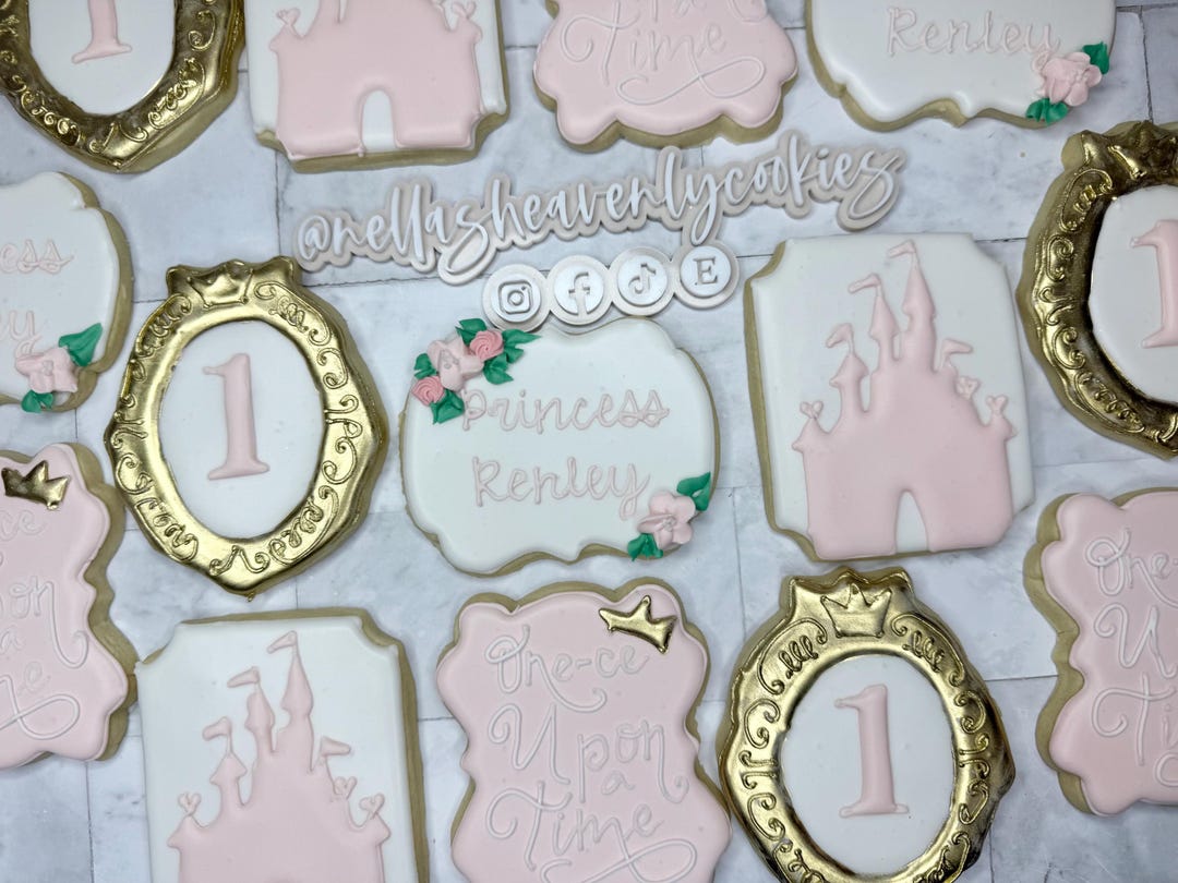 Princess Birthday Cookies, Cinderella Inspired Cookies, Party Favors ...