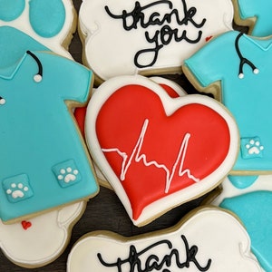 Veterinary Cookies, Vet Appreciation Cookies, Thank You Cookies, Scrub ...