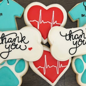 Veterinary Cookies, Vet Appreciation Cookies, Thank You Cookies, Scrub ...