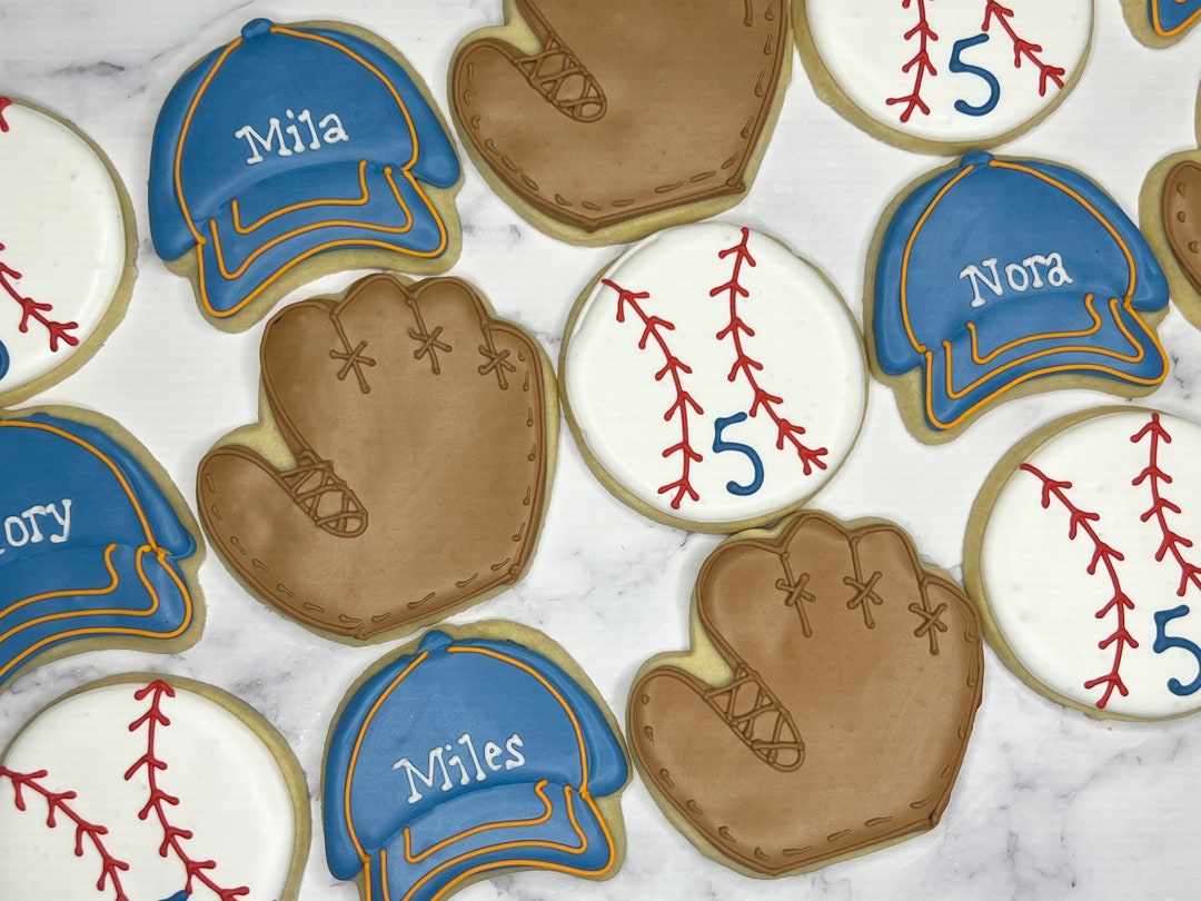 Baseball Decorated Cookies, Baseball and Glove Cookies, Baseball Glove ...