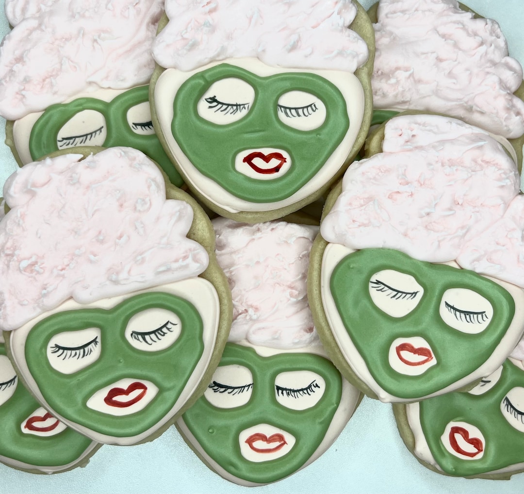 Spa Day Cookies, Spa Party, Slumber Party Cookies, Towel Wrap Girl ...