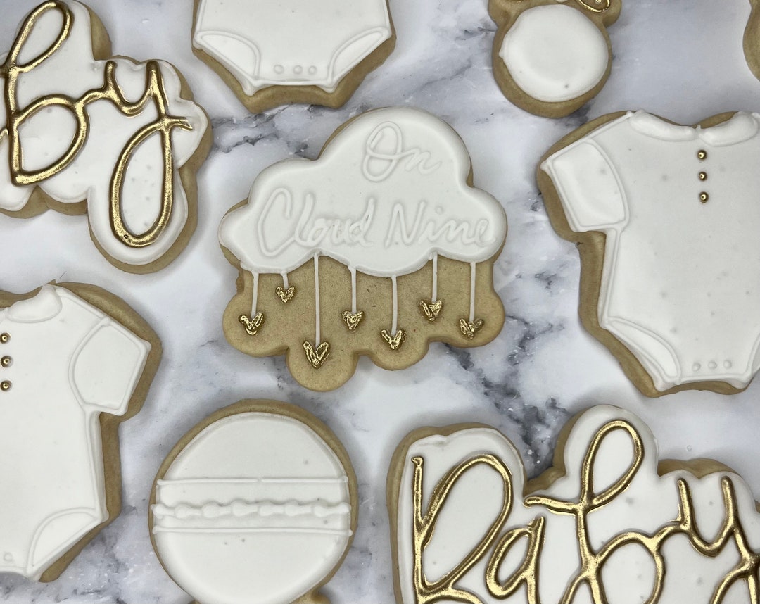 On Cloud Nine Cookies, Baby Shower Cookies, Party Favors, Custom ...